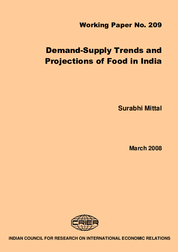 (PDF) Demand-Supply Trends and Projections of Food in India