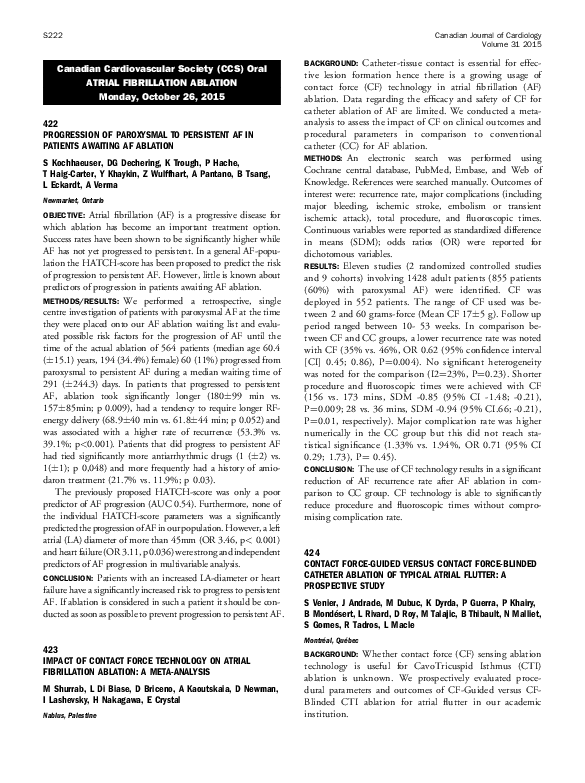 (PDF) Progression of Paroxysmal to Persistent Af in Patients Awaiting ...