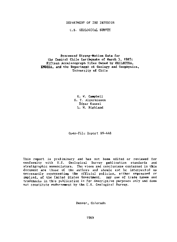 (PDF) Proceed Strong-Motion Data for the Central Chile Earthquake of ...