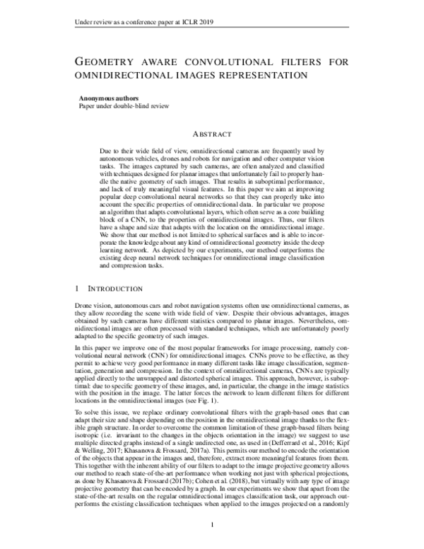 (PDF) Geometry Aware Convolutional Filters for Omnidirectional Images Representation | Renata ...