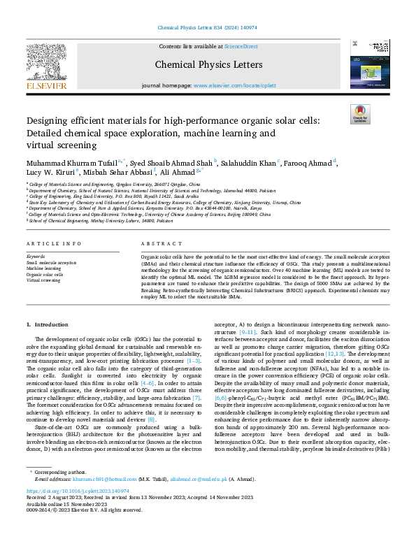 (PDF) Designing efficient materials for high-performance organic solar ...