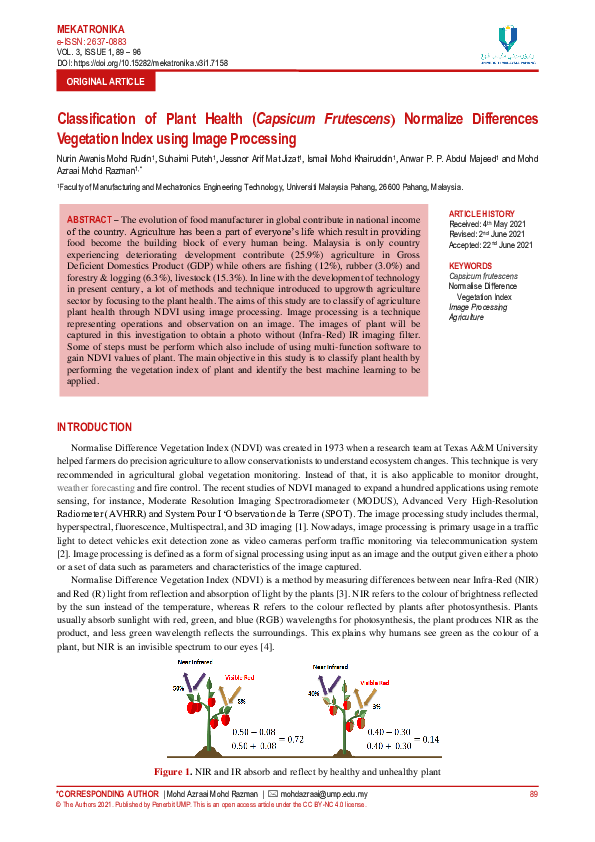 (PDF) Classification of Plant Health (Capsicum Frutescens) Normalize ...