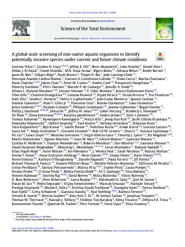 A global-scale screening of non-native aquatic organisms to identify ...