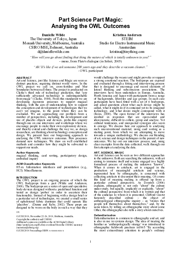 (PDF) Part science part magic