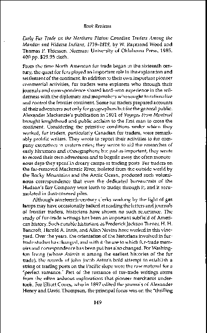 (PDF) Early Fur Trade on the Northern Plains: Canadian Traders among ...
