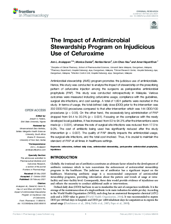(PDF) The Impact of Antimicrobial Stewardship Program on Injudicious ...