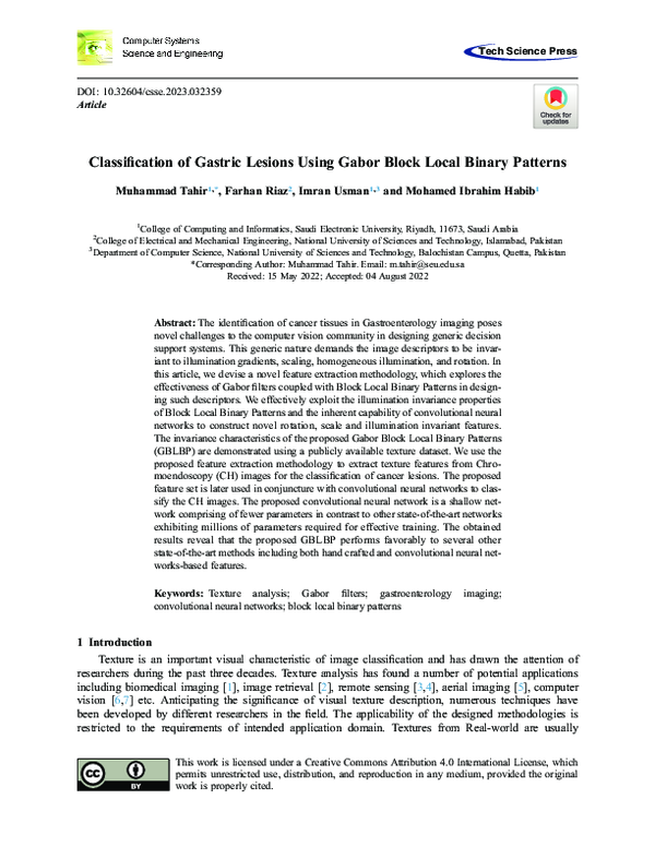 Pdf Classification Of Gastric Lesions Using Gabor Block Local Binary Patterns