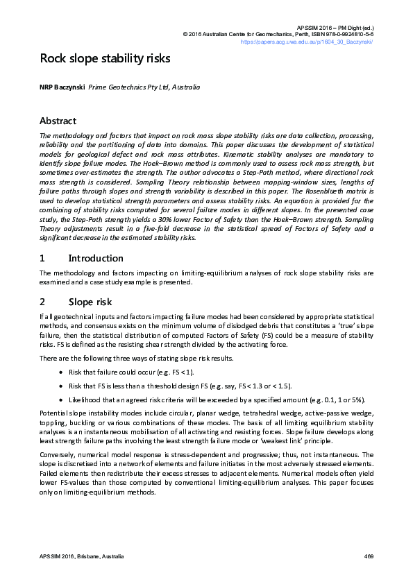 (PDF) Rock slope stability risks