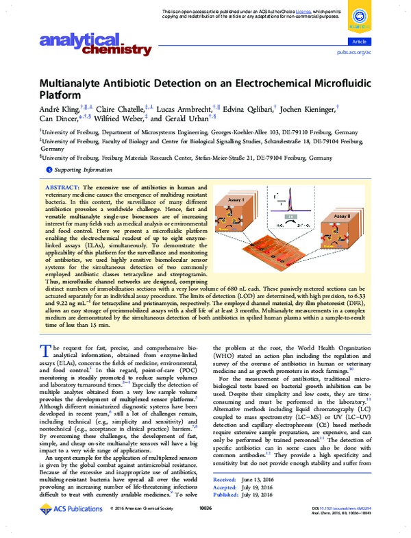 (PDF) Multianalyte Antibiotic Detection on an Electrochemical Microfluidic Platform