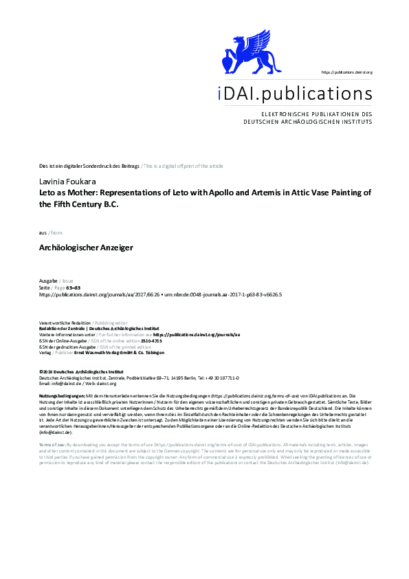 (PDF) Leto's Role in Fifth-Century Vase Iconography