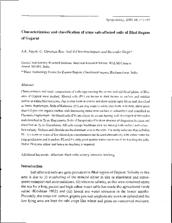 (PDF) Characterization and classification of some salt-affected soils ...