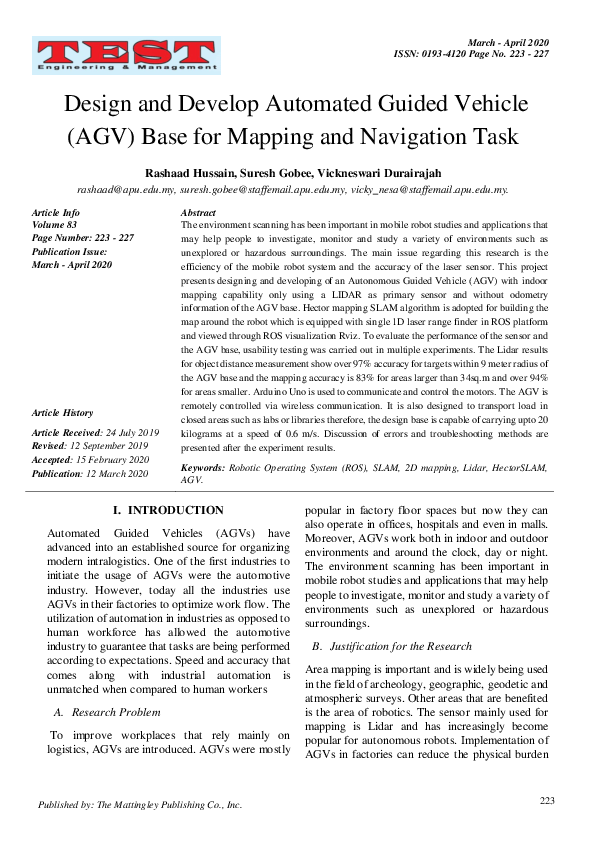 (PDF) Design and Develop Automated Guided Vehicle (AGV) Base for ...