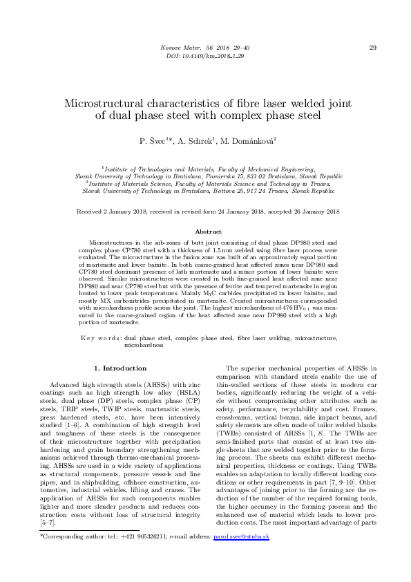 (PDF) Microstructural characteristics of fibre laser welded joint of ...