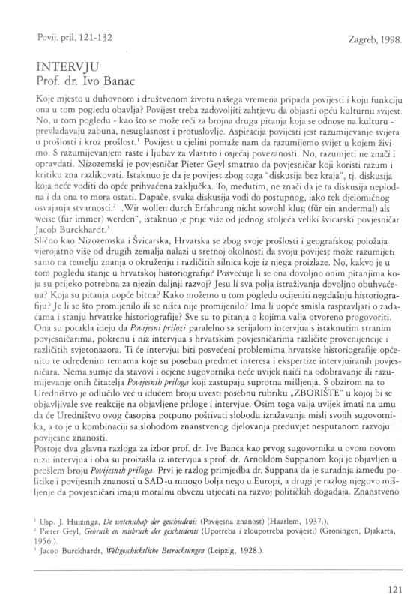 (PDF) Intervju - prof. dr. Ivo Banac