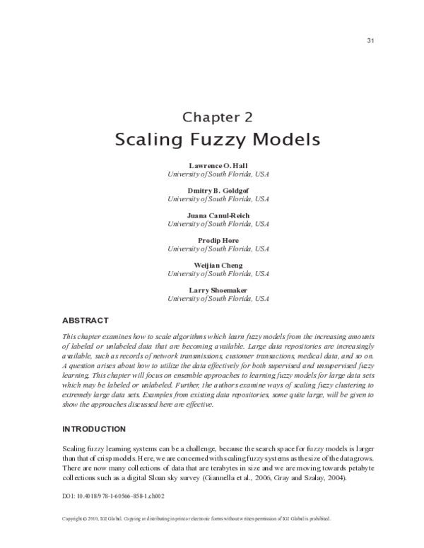 (PDF) Scaling Fuzzy Models