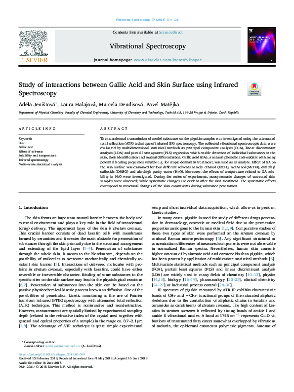 (PDF) Study of interactions between Gallic Acid and Skin Surface using ...