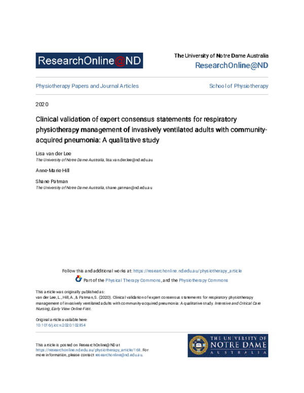 (PDF) Clinical validation of expert consensus statements for ...
