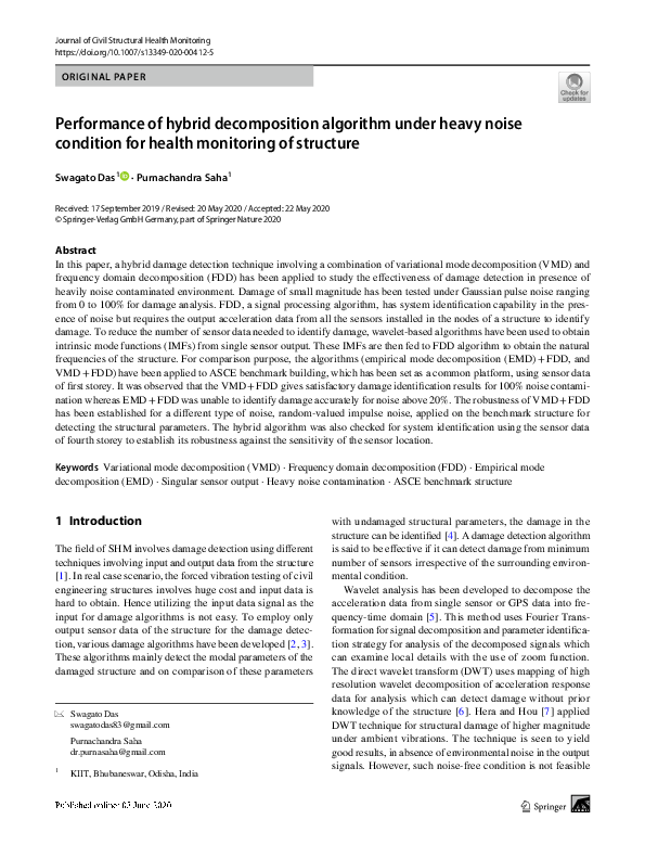 (PDF) Performance of hybrid decomposition algorithm under heavy noise condition for health ...