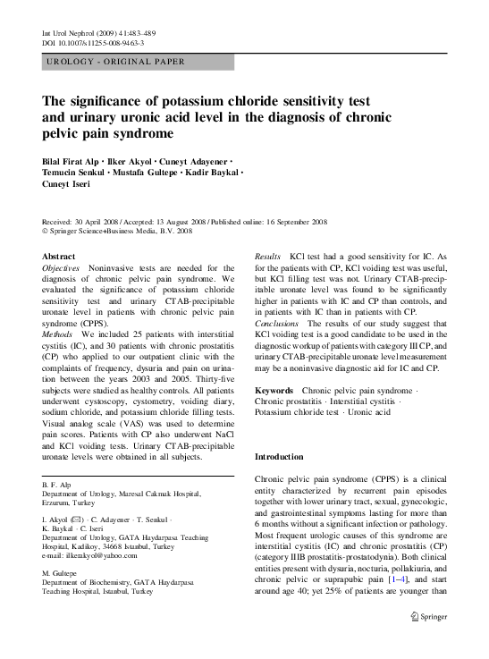 (PDF) The significance of potassium chloride sensitivity test and ...