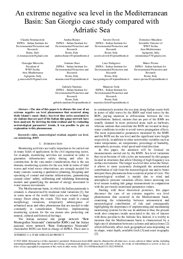 (PDF) An extreme negative sea level in the Mediterranean Basin: San ...