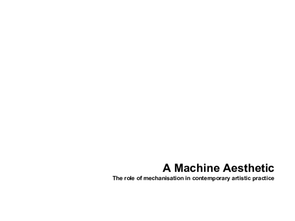 (PPT) A machine aesthetic