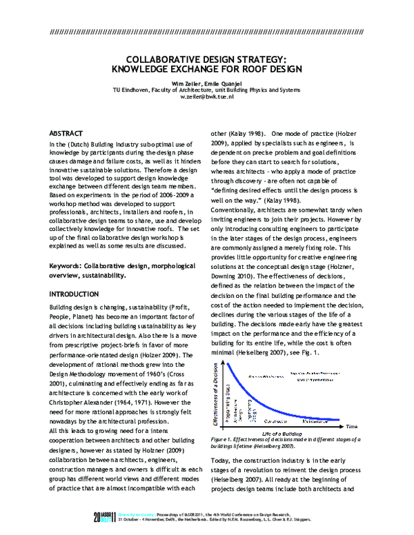 (PDF) Collaborative Design Strategy: Knowledge Exchange for Roof Design