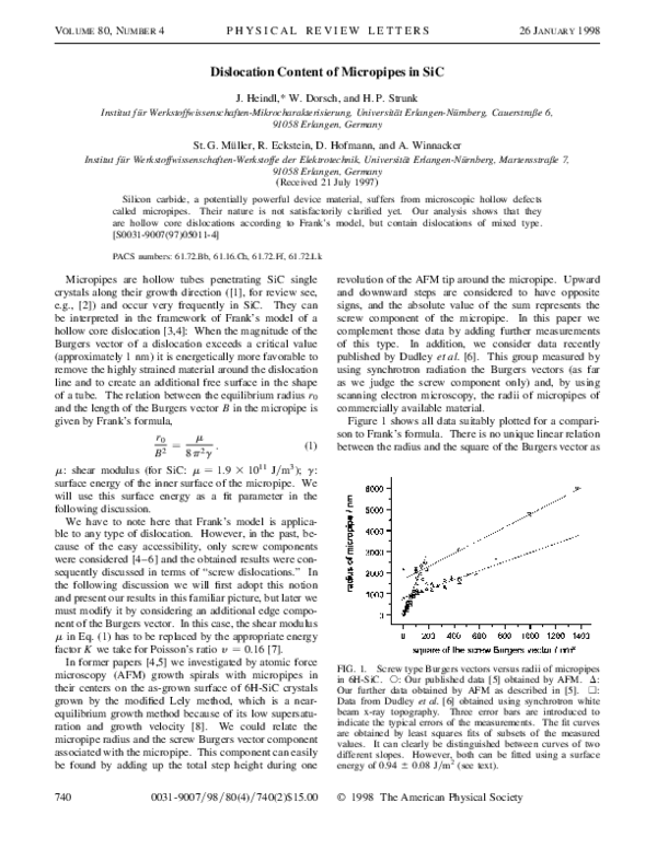 (PDF) Dislocation Content of Micropipes in SiC | Albrecht Winnacker ...