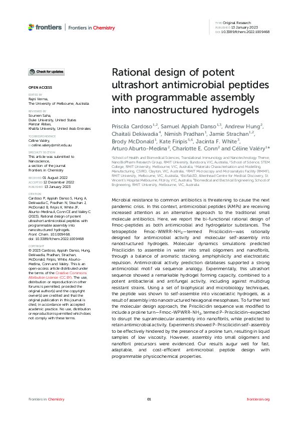 (PDF) Rational design of potent ultrashort antimicrobial peptides with ...