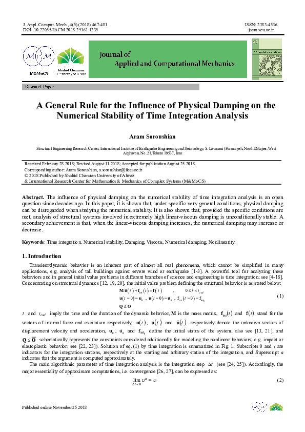 (PDF) A General Rule for the Influence of Physical Damping on the ...