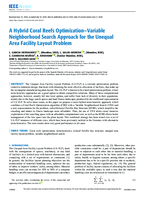 Pdf A Hybrid Coral Reefs Optimization—variable Neighborhood Search Approach For The Unequal 1293