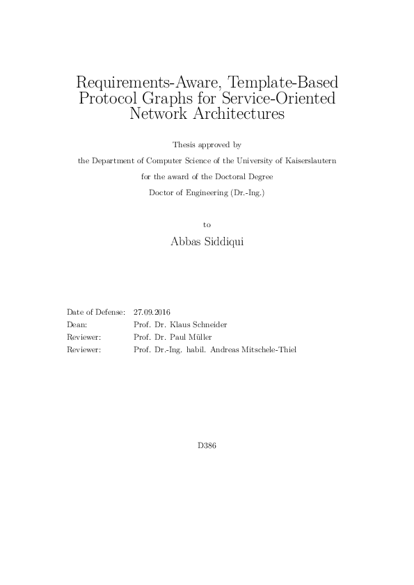 (PDF) Requirements-Aware, Template-Based Protocol Graphs for Service-Oriented Network ...