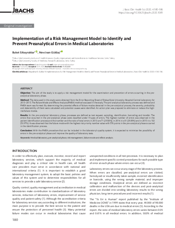 (PDF) Implementation of a Risk Management Model to Identify and Prevent ...