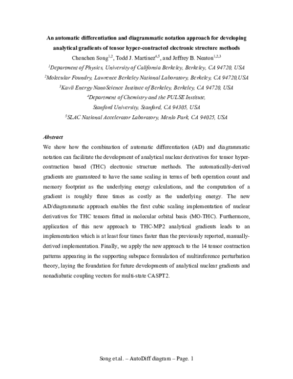 (PDF) An Automatic Differentiation and Diagrammatic Notation Approach for Developing Analytical ...