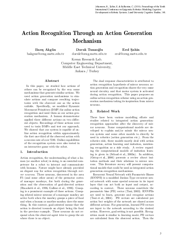 (PDF) Action Recognition Through an Action Generation Mechanism