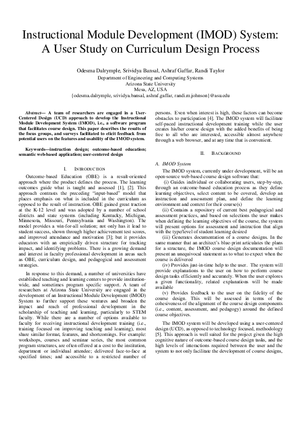 (PDF) Instructional Module Development ( IMOD ) System : A User Study ...