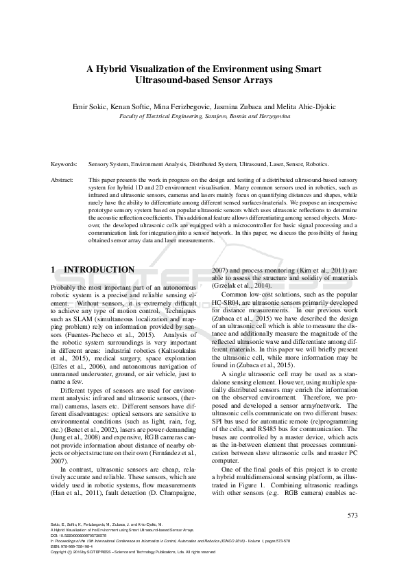 (PDF) A Hybrid Visualization of the Environment using Smart Ultrasound-based Sensor Arrays