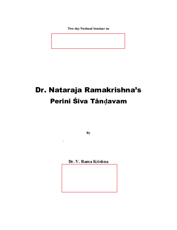 (PDF) Elaborating the Pangas of Perini (Five parts of Perini) according to the Sastras