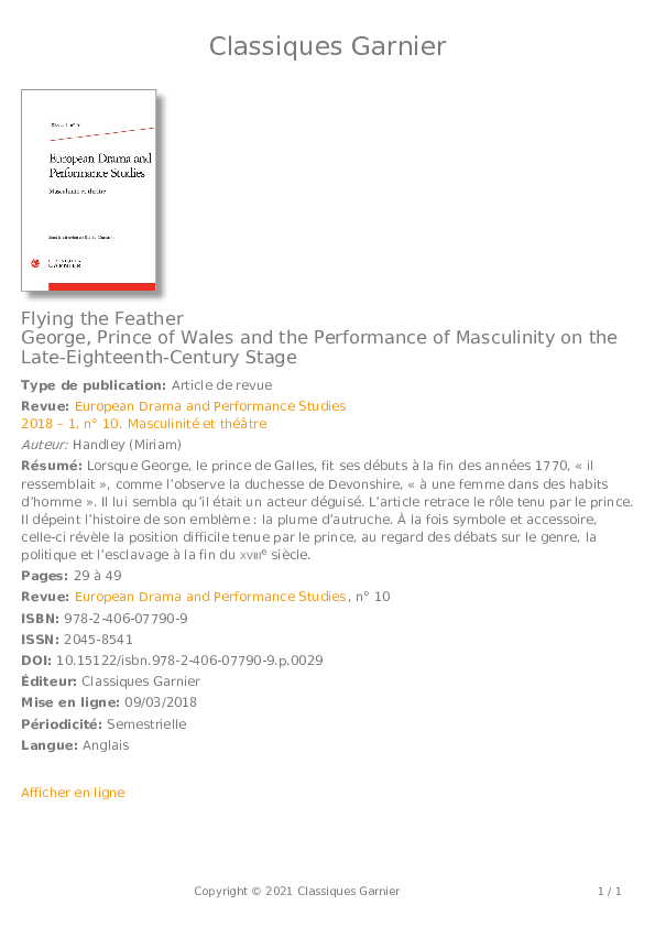 (PDF) Flying the Feather - George, Prince of Wales and the Performance ...