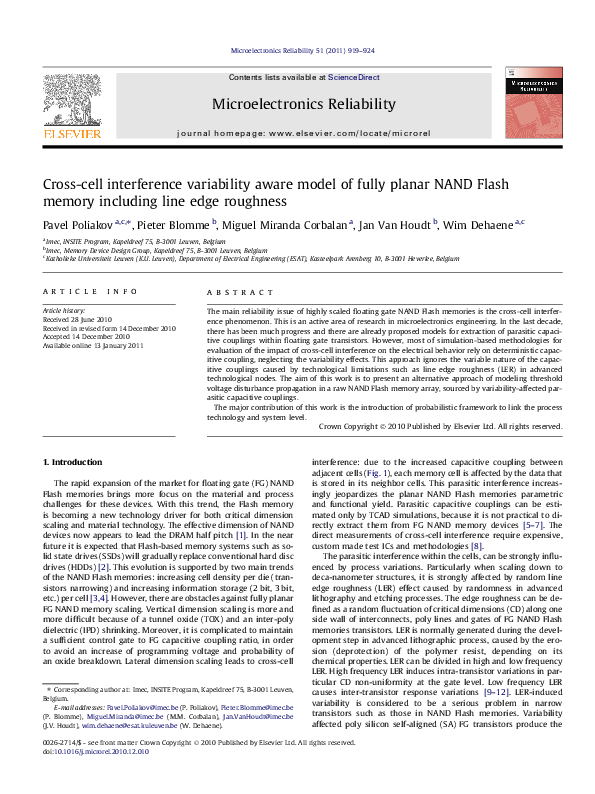 (PDF) Cross-cell interference variability aware model of fully planar ...