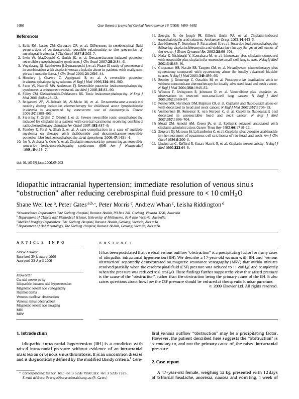 (PDF) Refractory cerebrospinal fluid rhinorrhea secondary to occult ...
