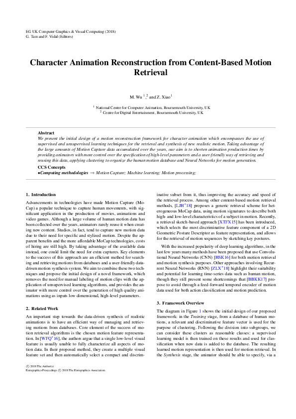 (PDF) Character animation reconstruction from content based motion ...