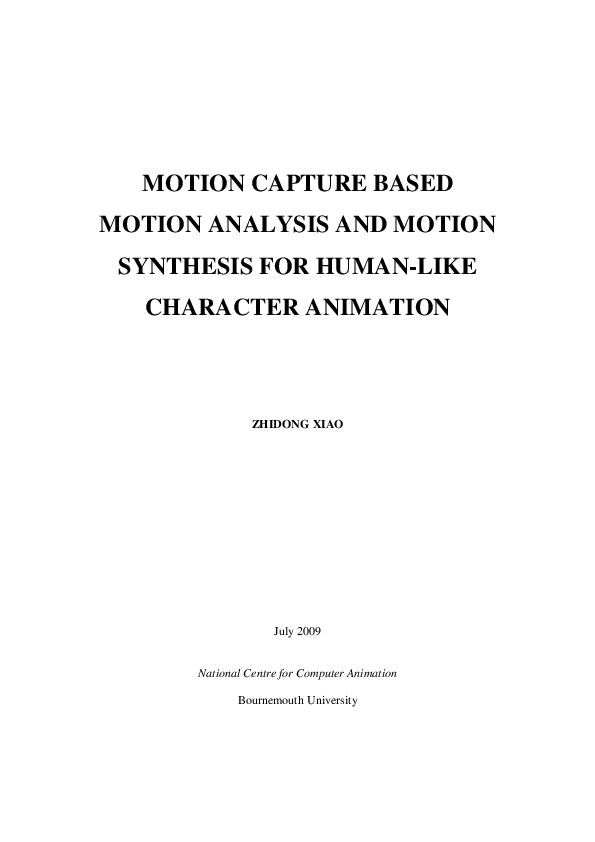 Pdf Motion Capture Based Motion Analysis And Motion Synthesis For Human Like Character Animation