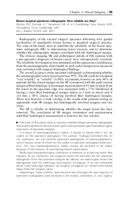 (PDF) Breast surgical specimen radiographs: How reliable are they?