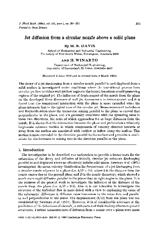 (PDF) Jet diffusion from a circular nozzle above a solid plane