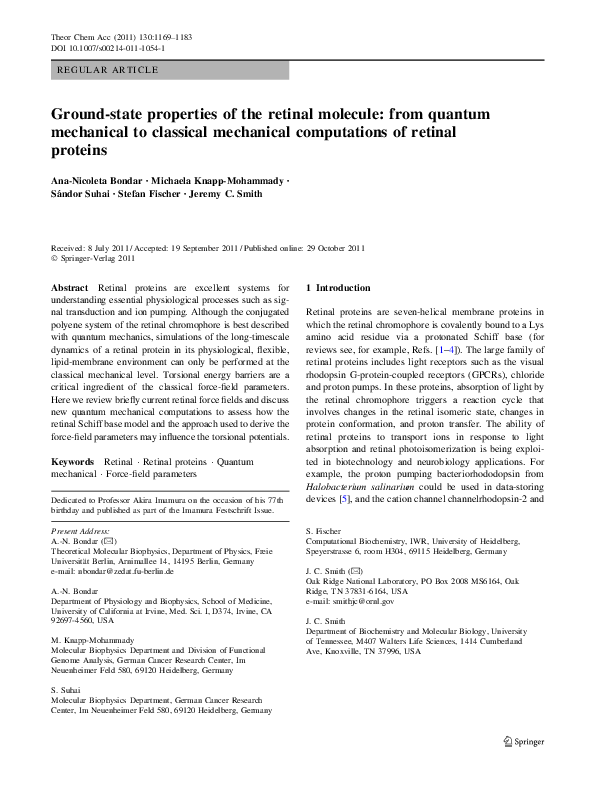 (PDF) Ground-state properties of the retinal molecule: from quantum ...
