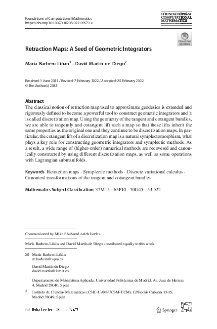 (PDF) Retraction Maps: A Seed of Geometric Integrators