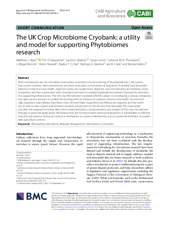 (PDF) The UK Crop Microbiome Cryobank: a utility and model for ...