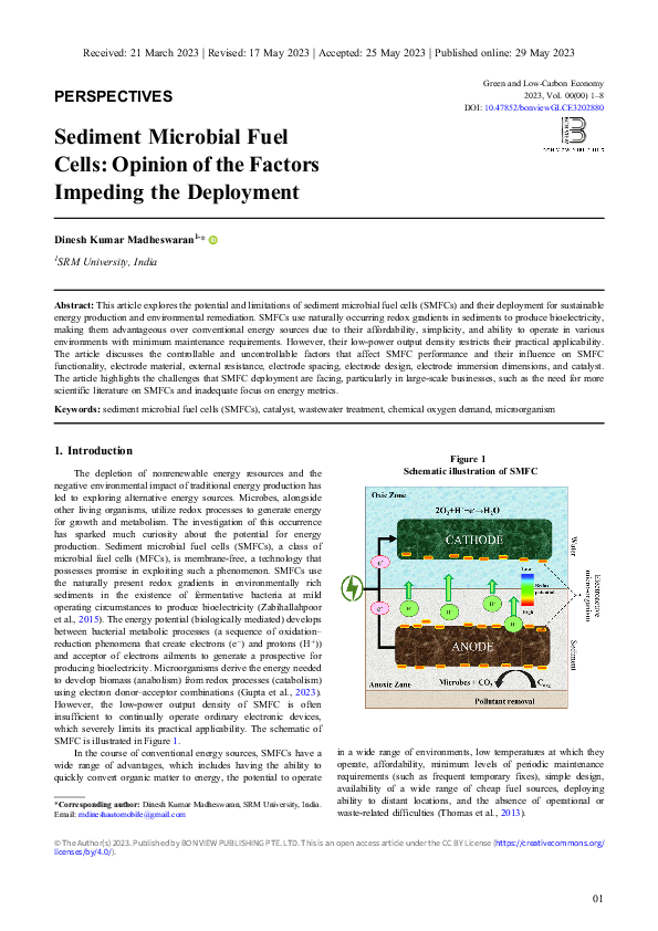 (PDF) Sediment Microbial Fuel Cells: Opinion of the Factors Impeding the Deployment