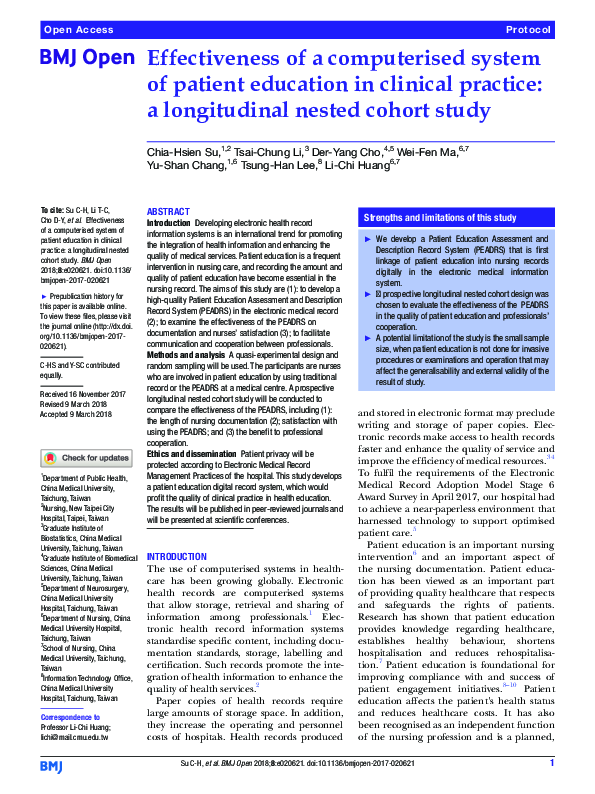 (PDF) Effectiveness of a computerised system of patient education in ...