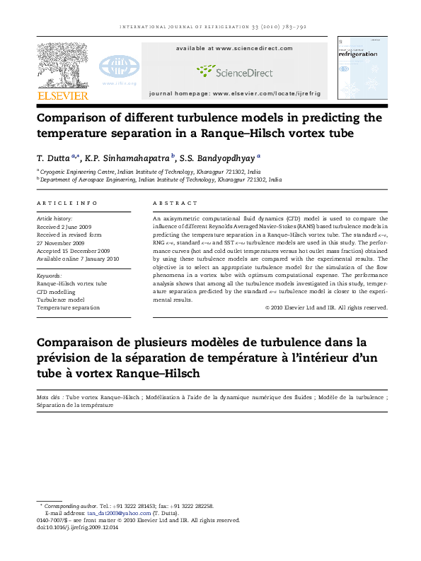 (PDF) Comparison of different turbulence models in pipe flow of various Reynolds numbers